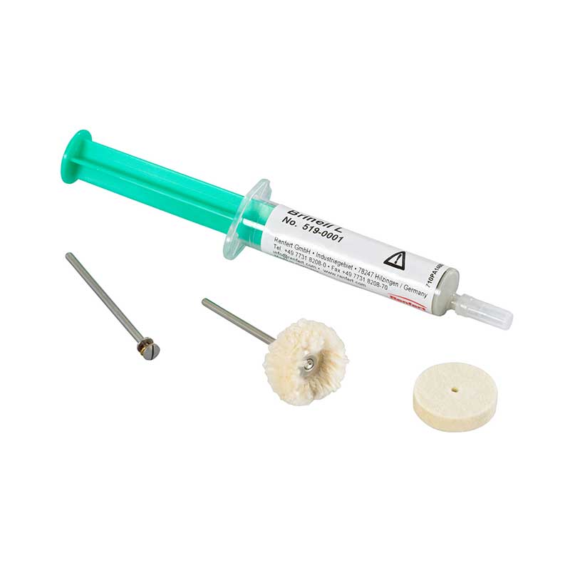 Brinell The diamond dough syringe contains metal or ceramic polishing