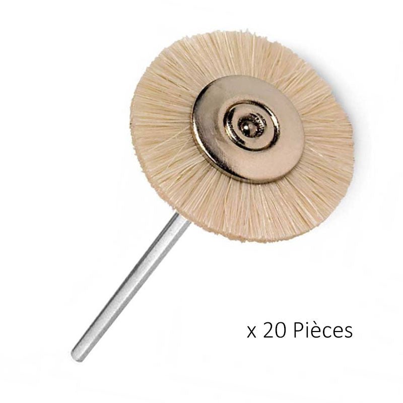 Brossette poils de chèvre Ø22 mm – Polissage dentaire